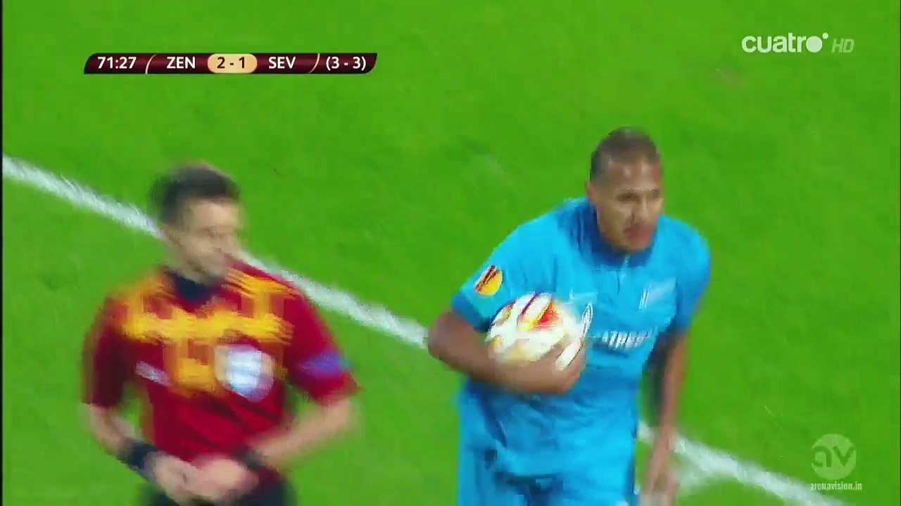 But de 40 mètres de Hulk (Zenith St. Petersbourg-FC Séville) - Vidéo ...