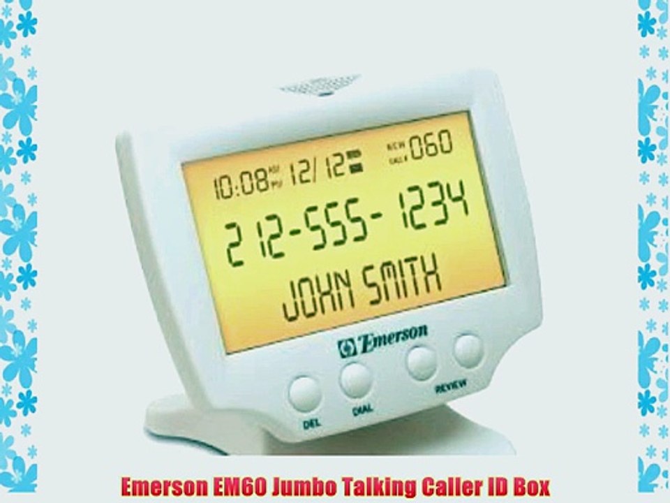 Emerson EM60 Jumbo Talking Caller ID Box - video Dailymotion