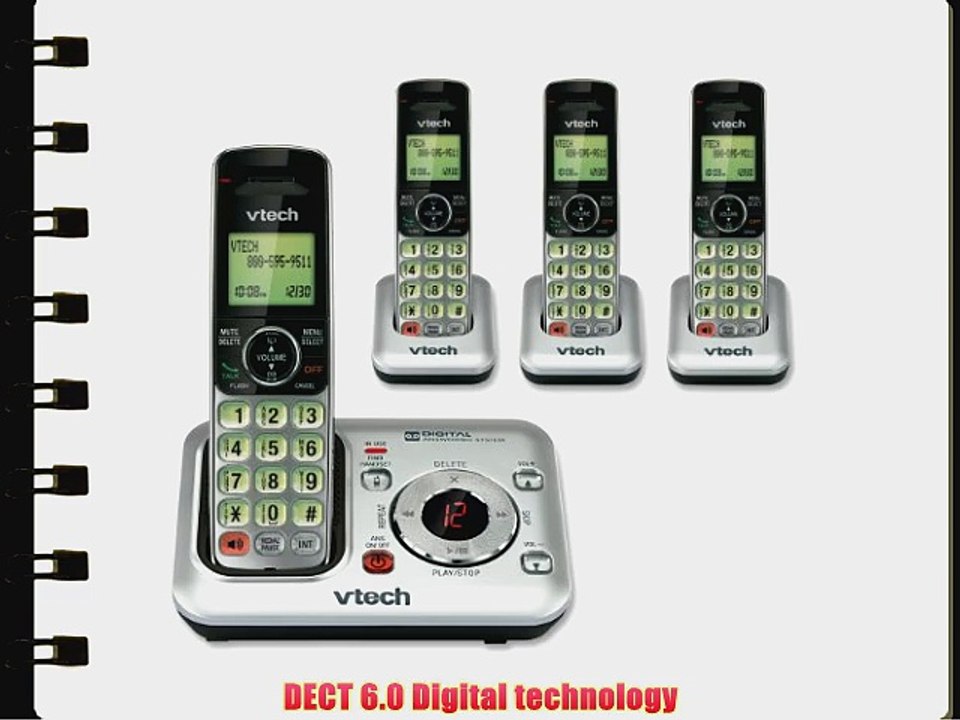 VTech CS6429-4 DECT 6.0 Expandable Cordless Phone with Answering System ...