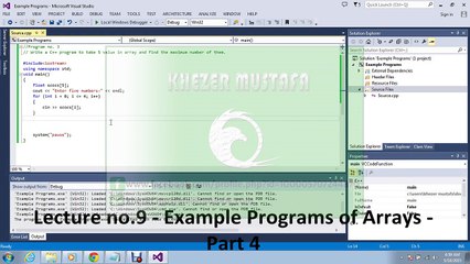 Lecture no. 9 - Arrays in C++ by Khezer Mustafa - Dailymotion