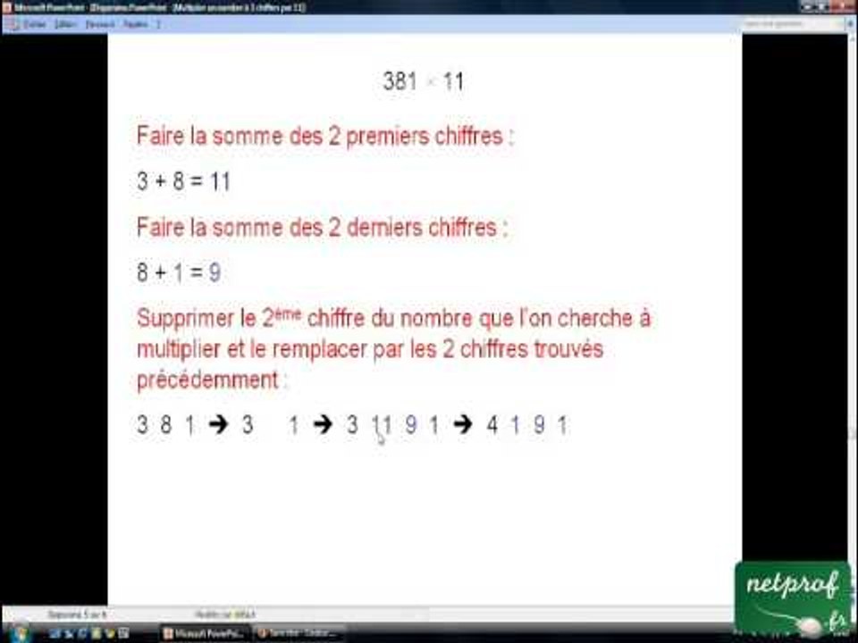 Multiplier un nombre à 3 chiffres par 11 - Vidéo Dailymotion