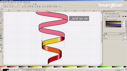 Inkscape tutorial:Pencil with its colored spiral ribbon - video dailymotion