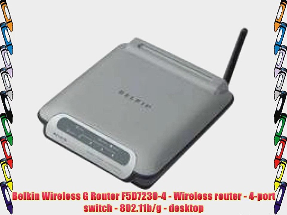 Belkin Wireless G Router F5D7230-4 - Wireless router - 4-port switch ...