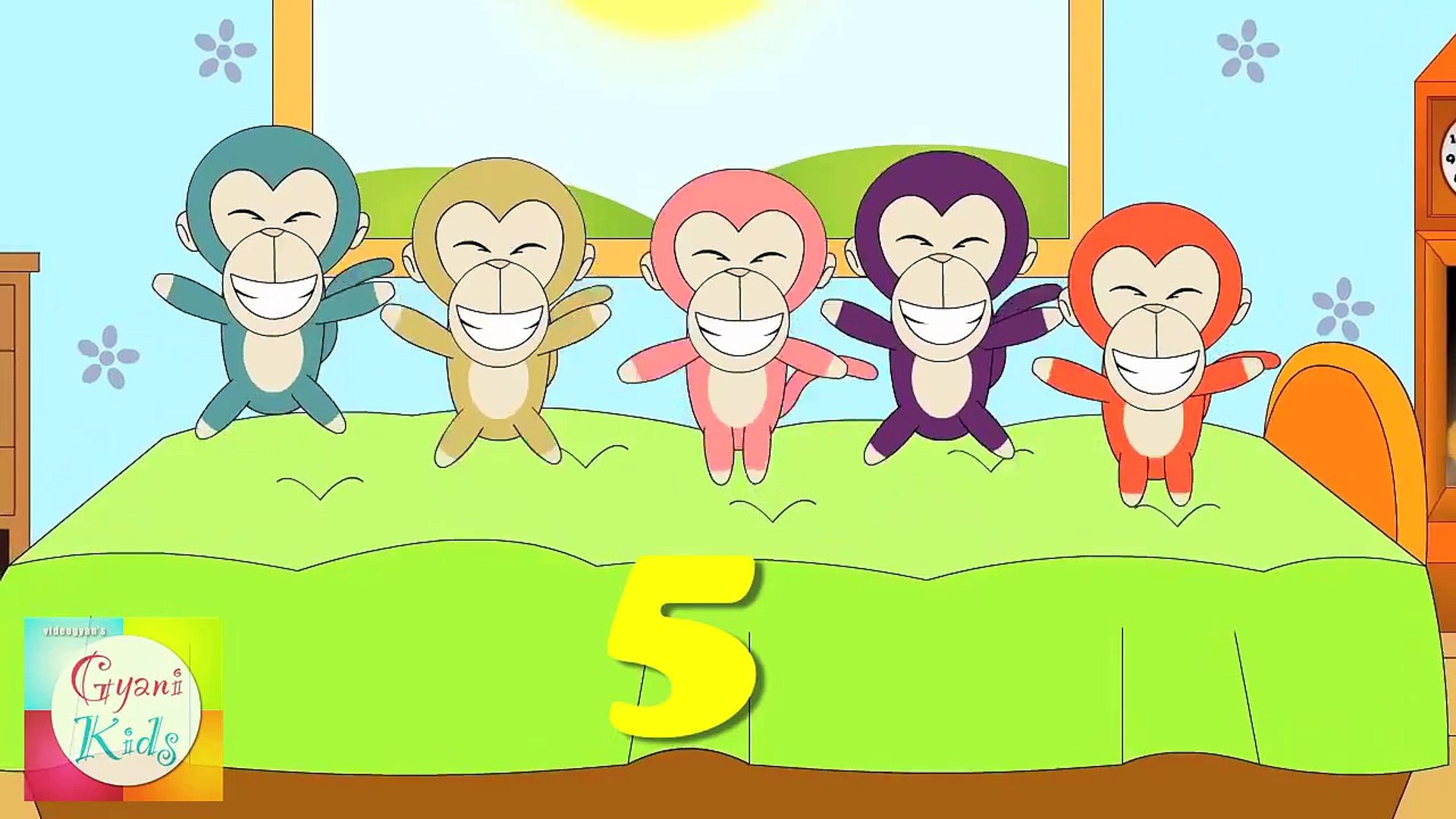 Youtube Monkeys On The Bed Five Little Monkeys Jumping On The Bed