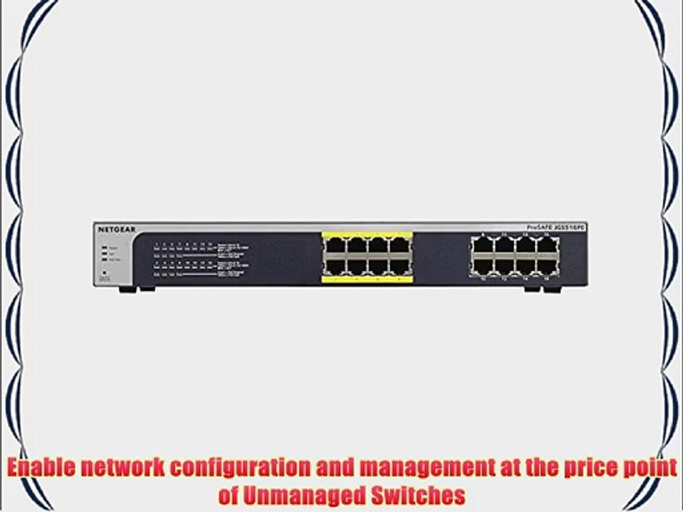 Netgear ProSAFE Plus Gigabit Switch with PoE (JGS516PE-100NAS) - video ...