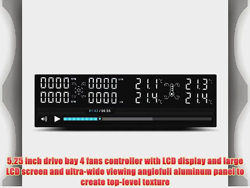 STW 5.25 LCD Fan Controller Panel Pc 30w 4-channel Temperature Fan ...