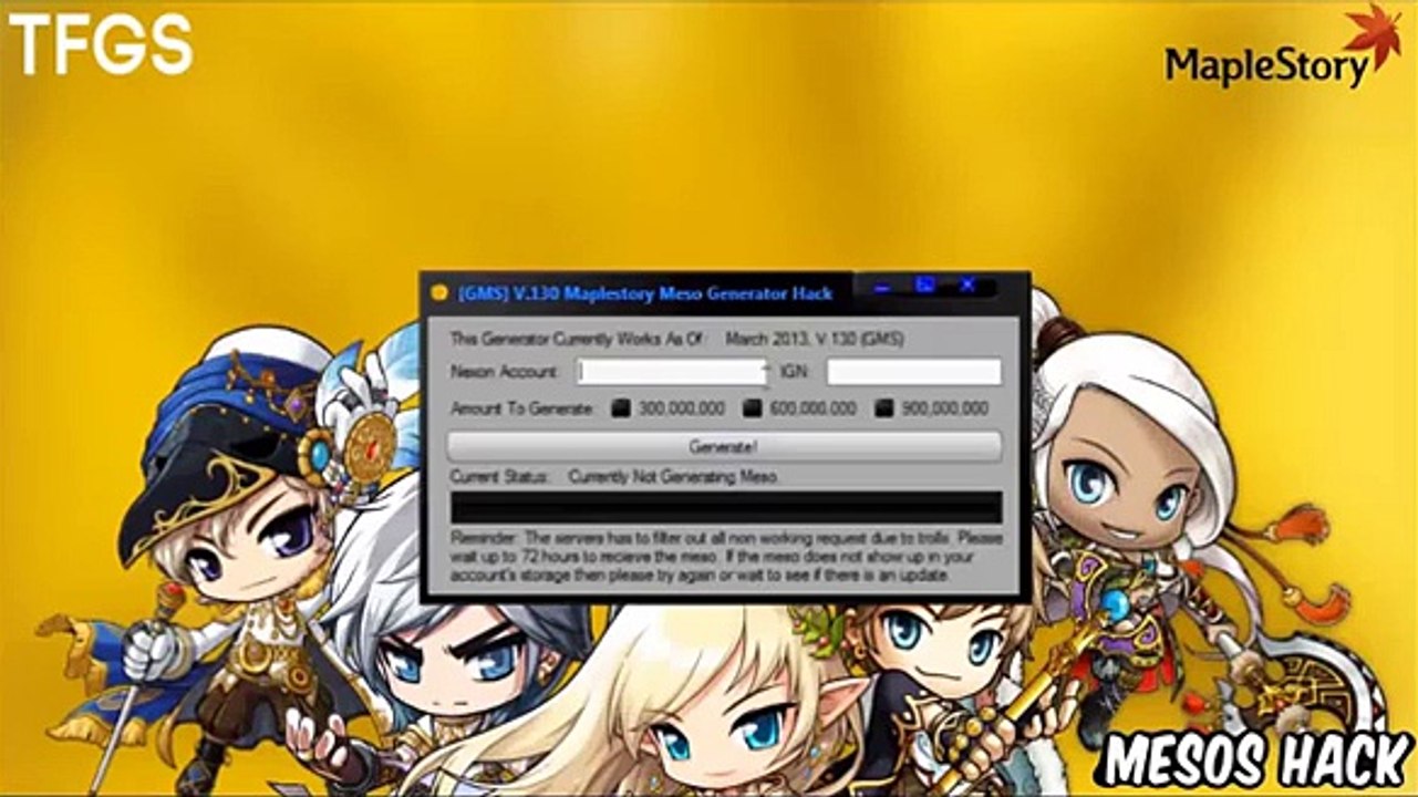 Maplestory Hacks - Mesos Generator - video Dailymotion