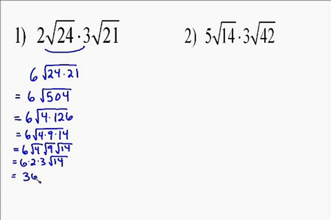 A19.7 Multiplying Square Roots - video Dailymotion