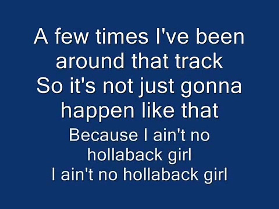 hollaback girl lyrics - video Dailymotion