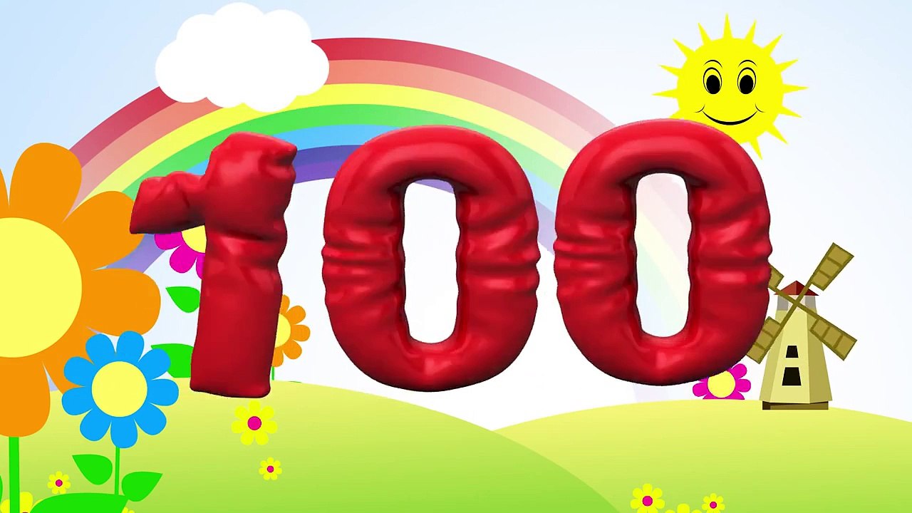 Numbers counting from 100 to 1000 for children in 100 steps. Counting ...