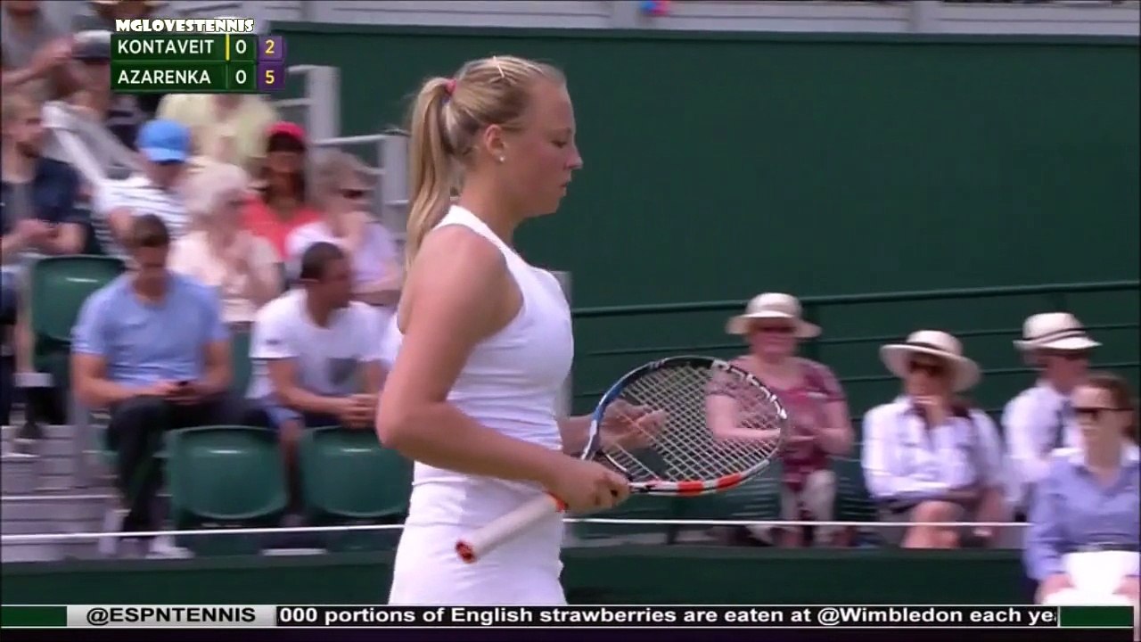 Anett Kontaveit vs Victoria Azarenka Wimbledon 2015 Highlights - video ...