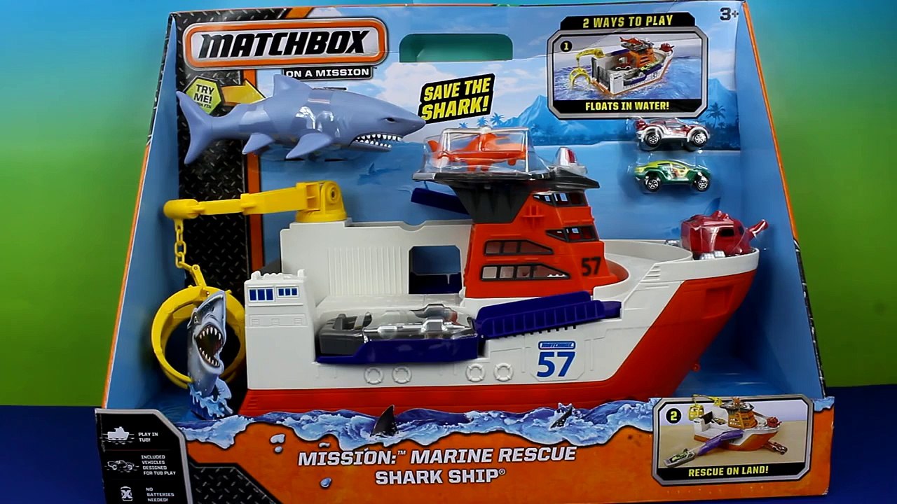 Matchbox Mission Marine Rescue Shark Ship with Disney Cars Lightning ...