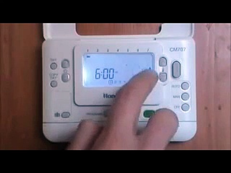 Honeywell CM707 Digital Programmable Room Thermostat user demonstration ...