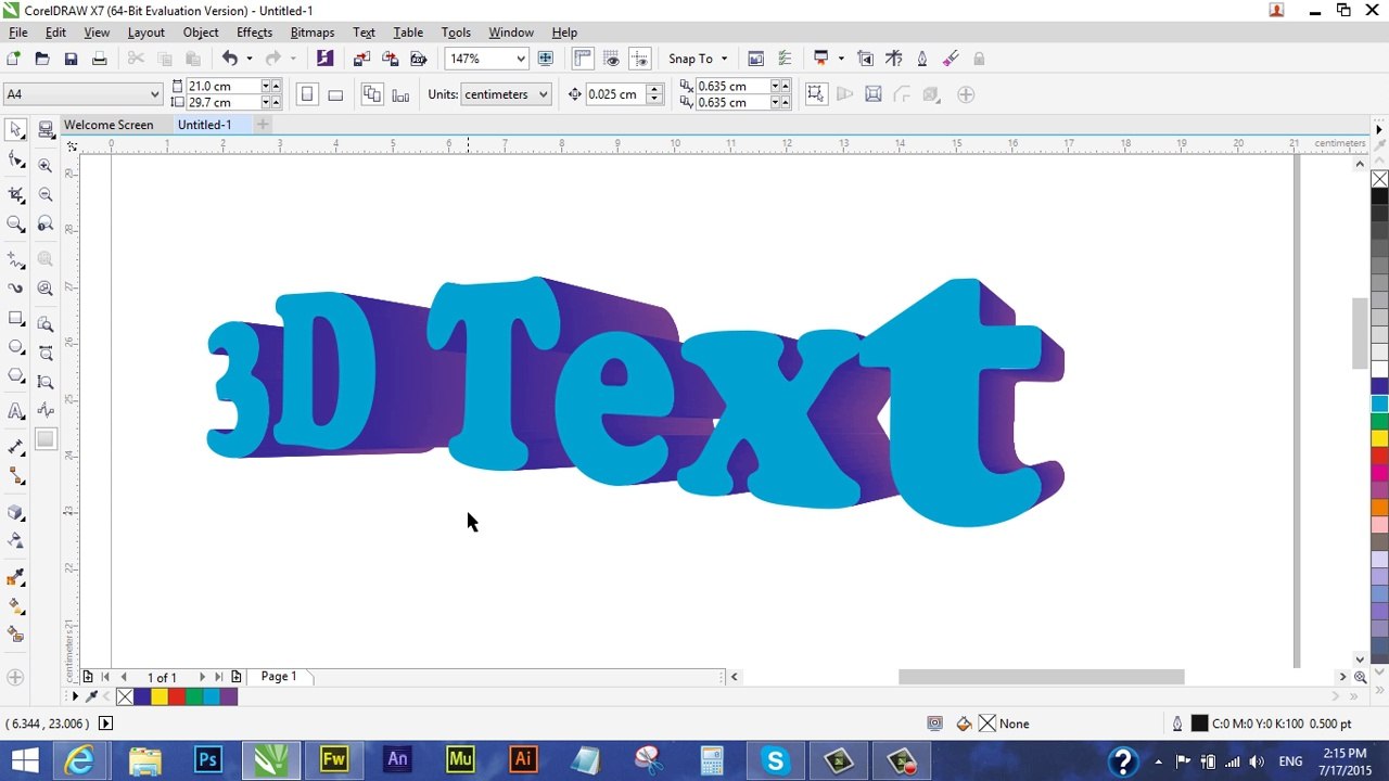 3d text effect in Corel Draw - video Dailymotion
