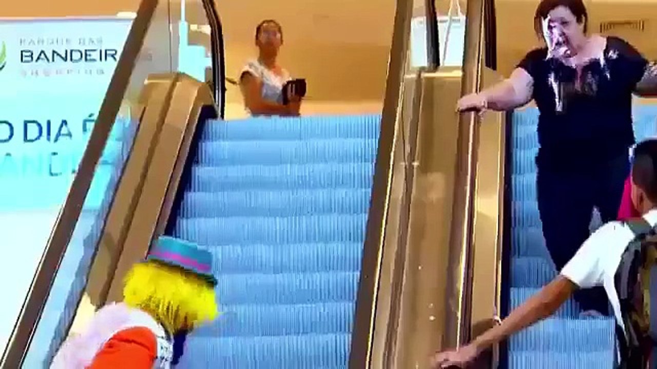 Funny Videos: Woman Chases Clown Down An Escalator After Pie Slap :Get ...