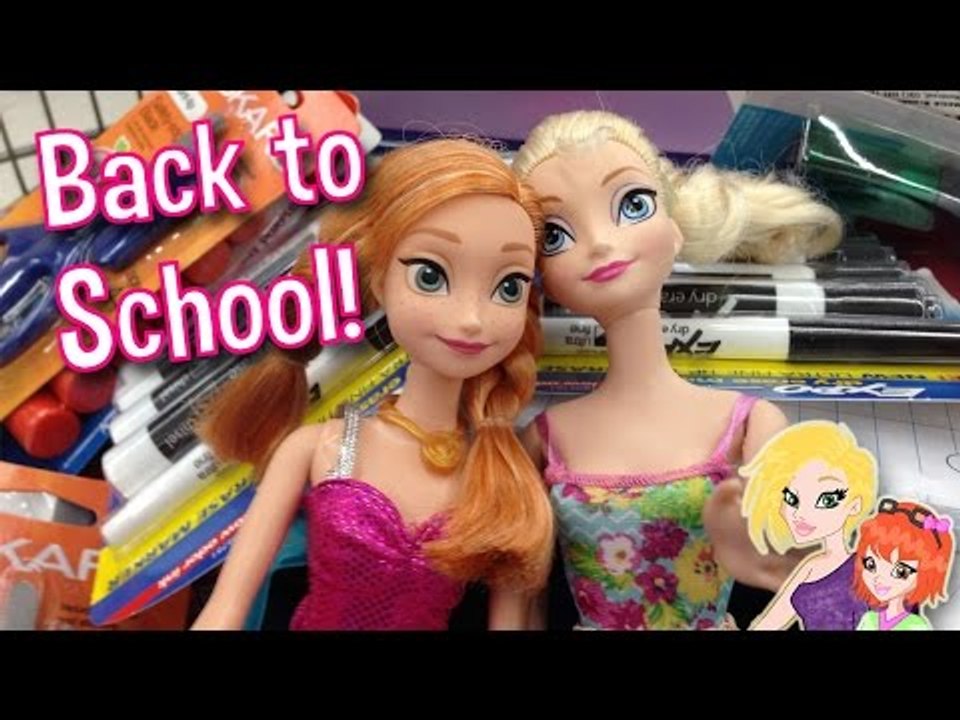 Back-to-School Shopping with Frozen Elsa and Anna| The Doll Hunters ...