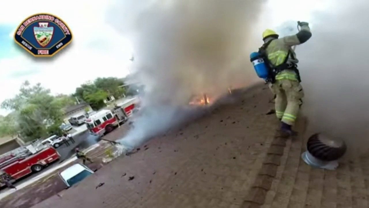 GoPro video shows fire fighters tackling a blaze - video Dailymotion
