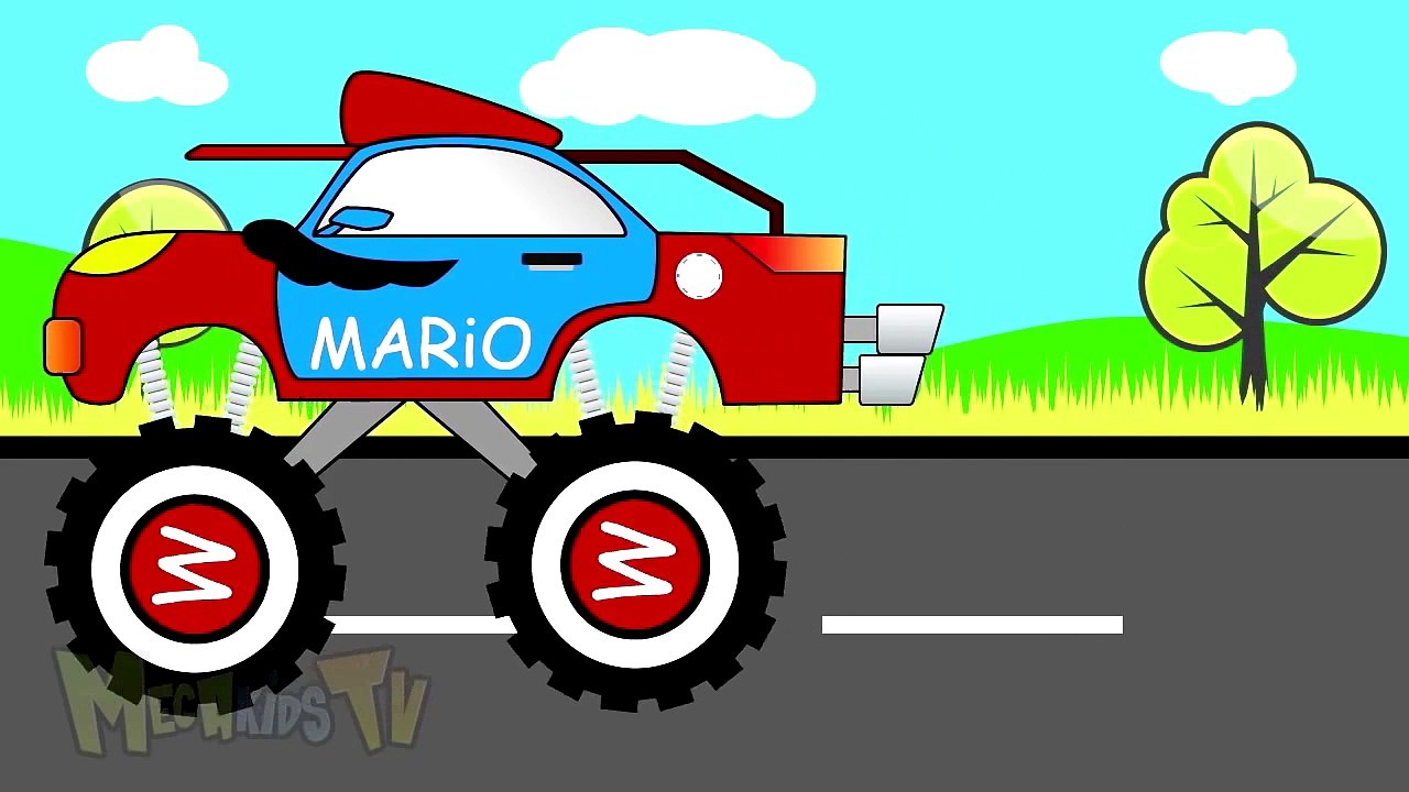 Mario Truck - Monster Trucks For Children - Mega Kids Tv - video ...