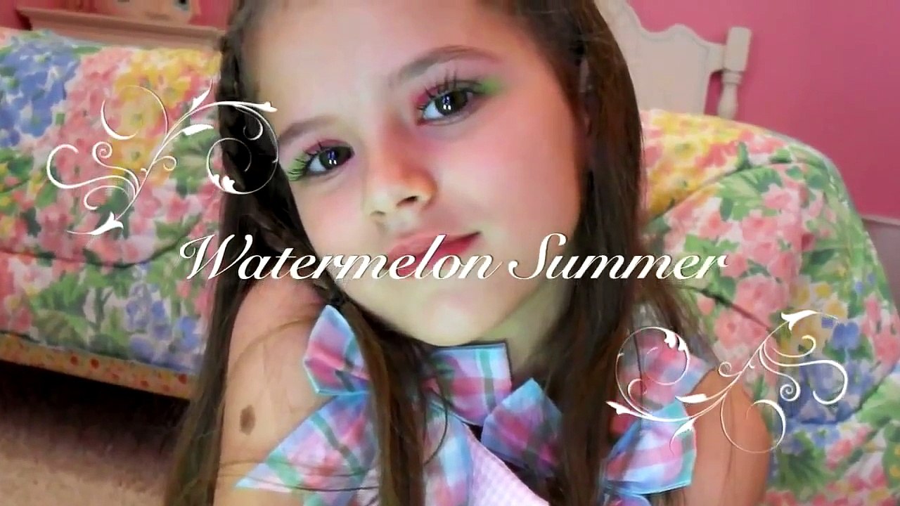 Watermelon Summer Makeup Tutorial for Kids by Emma cute 7 years old ...