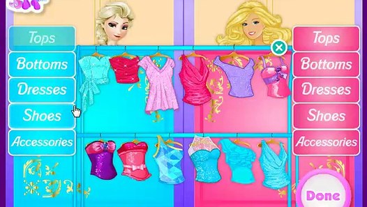 Elsa vs Barbie Fashion Contest at Friv Planet - video dailymotion
