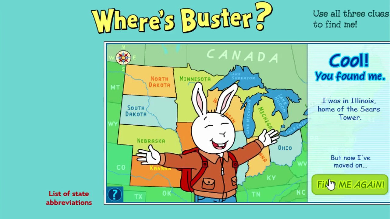 Arthur Where's Buster Cartoon Animation PBS Kids Game Play Walkthrough ...