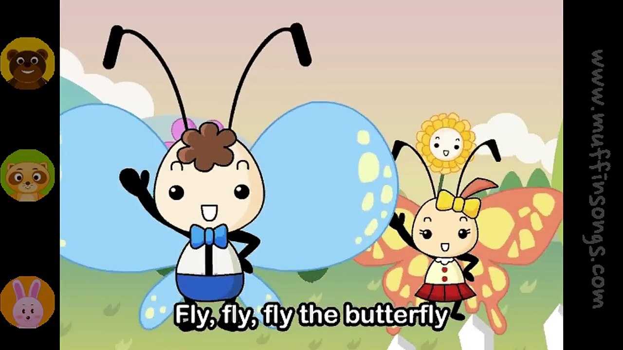 Fly, Fly, Butterfly nursery rhymes & children songs with lyrics muffin ...
