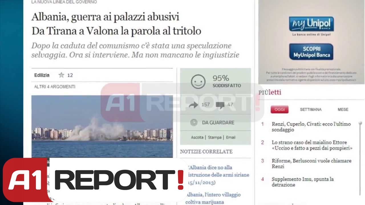 A1 Report - Corriere: Shqipëria luftë ndërtimeve pa leje, i referohet ...