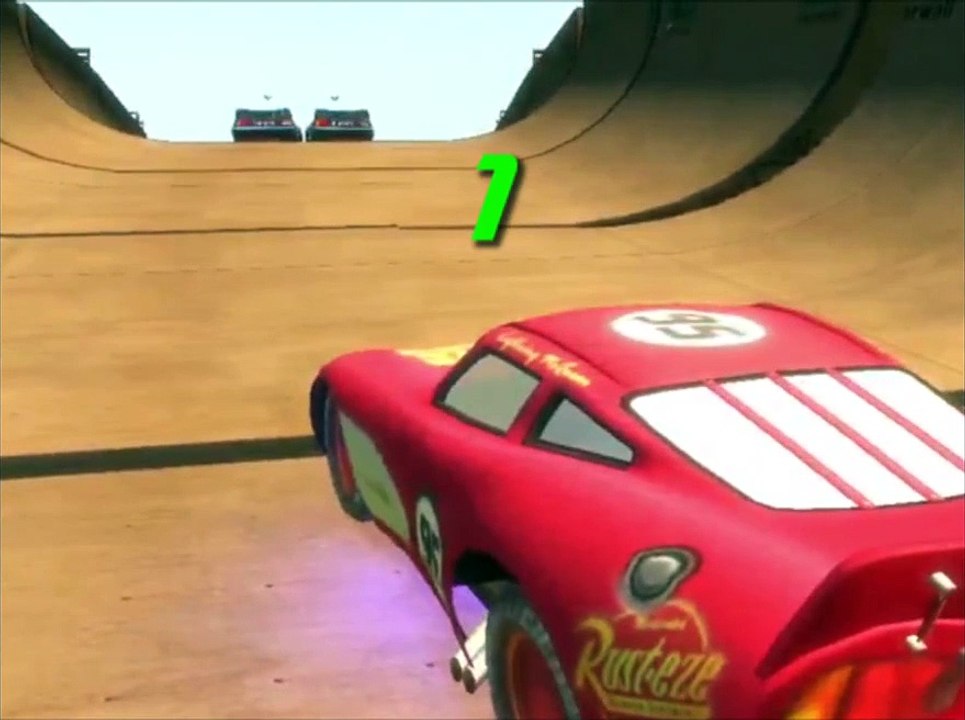 Frozen Elsa and Anna CARS racing with Lightning McQueen from Disney ...