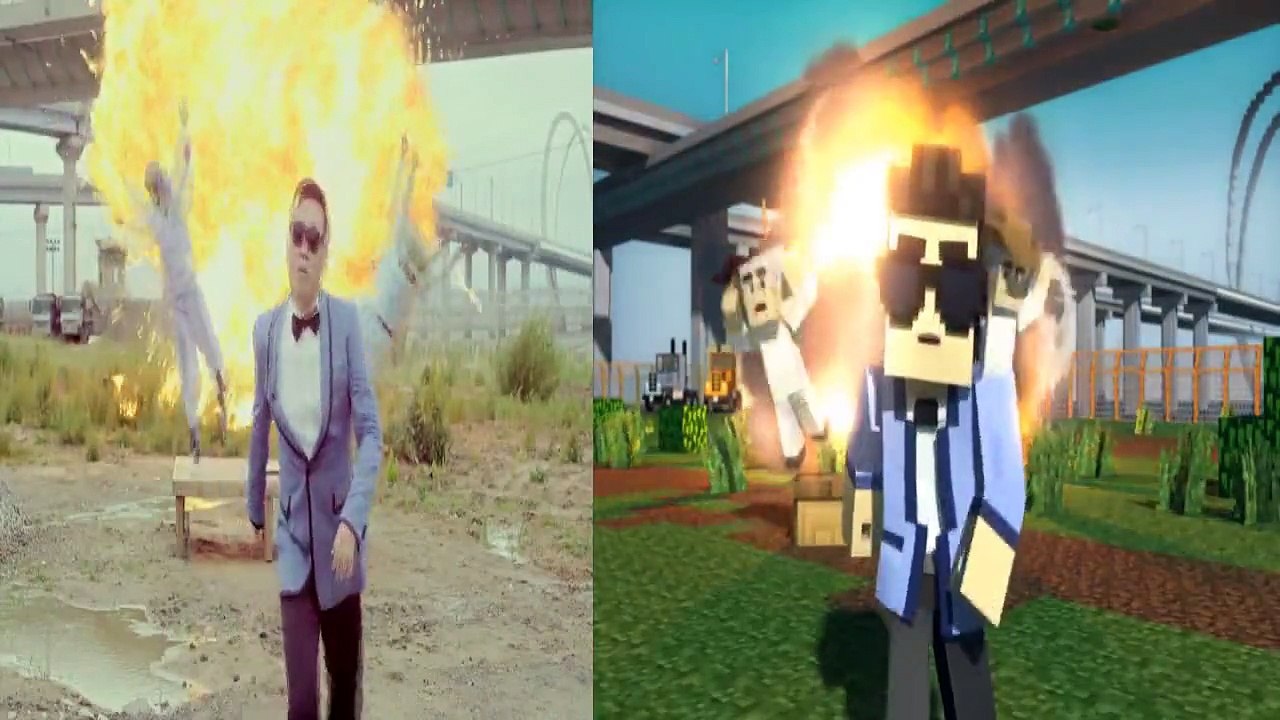 Gangnam Style VS Minecraft Style Split Screen! - video Dailymotion