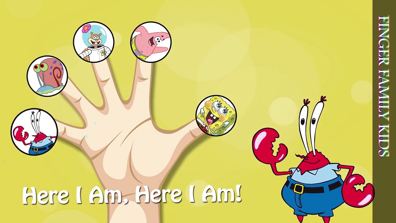 Finger Family Song SpongeBob SquarePants Patrick Sandy Gary Mr. Krabs ...