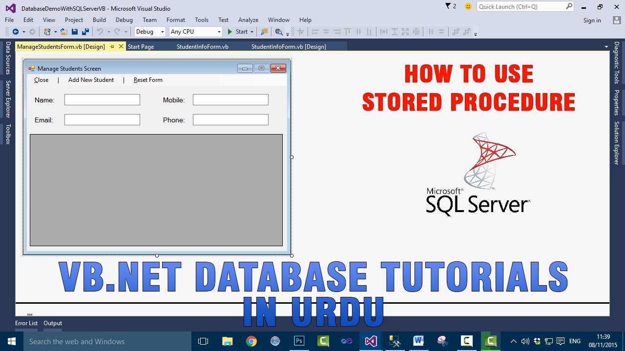 P(2) VB.NET Database Tutorials In Urdu - How to use Stored Procedure - video Dailymotion