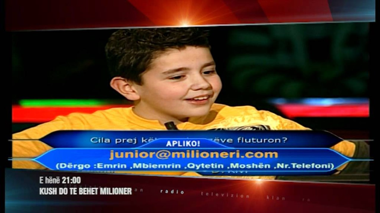 KUSH DO TE BEHET MILIONER - JUNIOR MILIONER TVSPOT - video Dailymotion