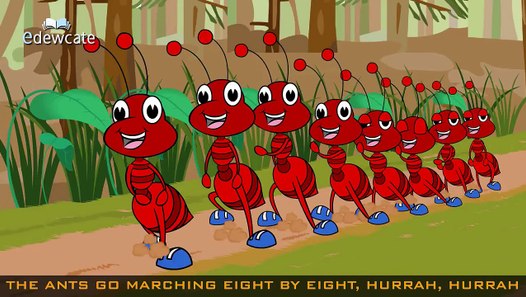 Edewcate english rhymes The Ants go Marching One by One Song Nursery ...