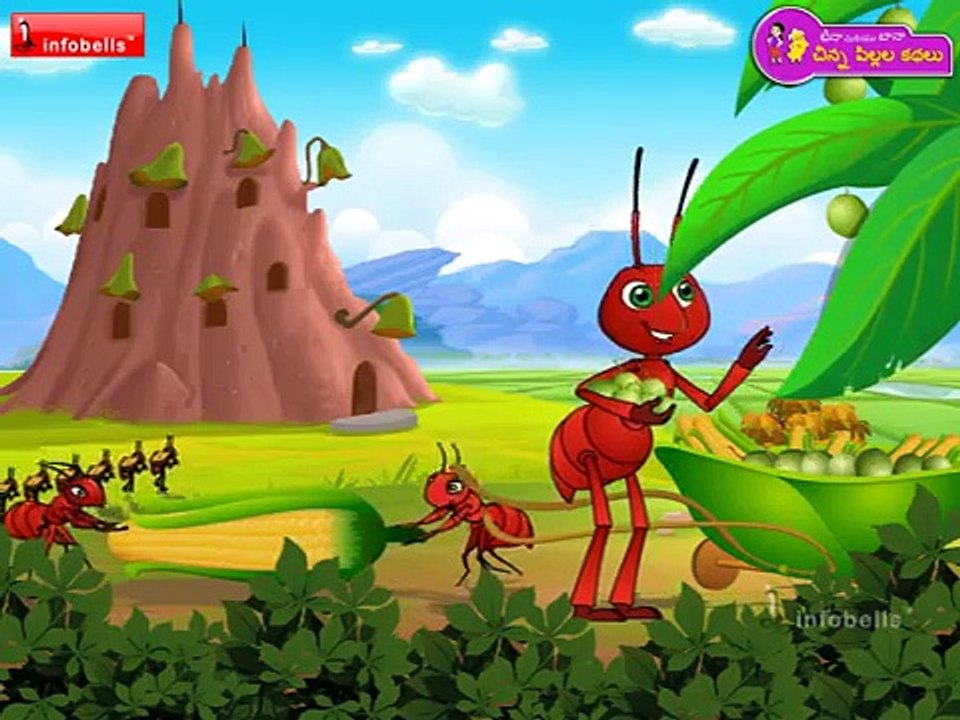 Ant and the Grasshopper Telugu Stories for Kids - Dailymotion Video