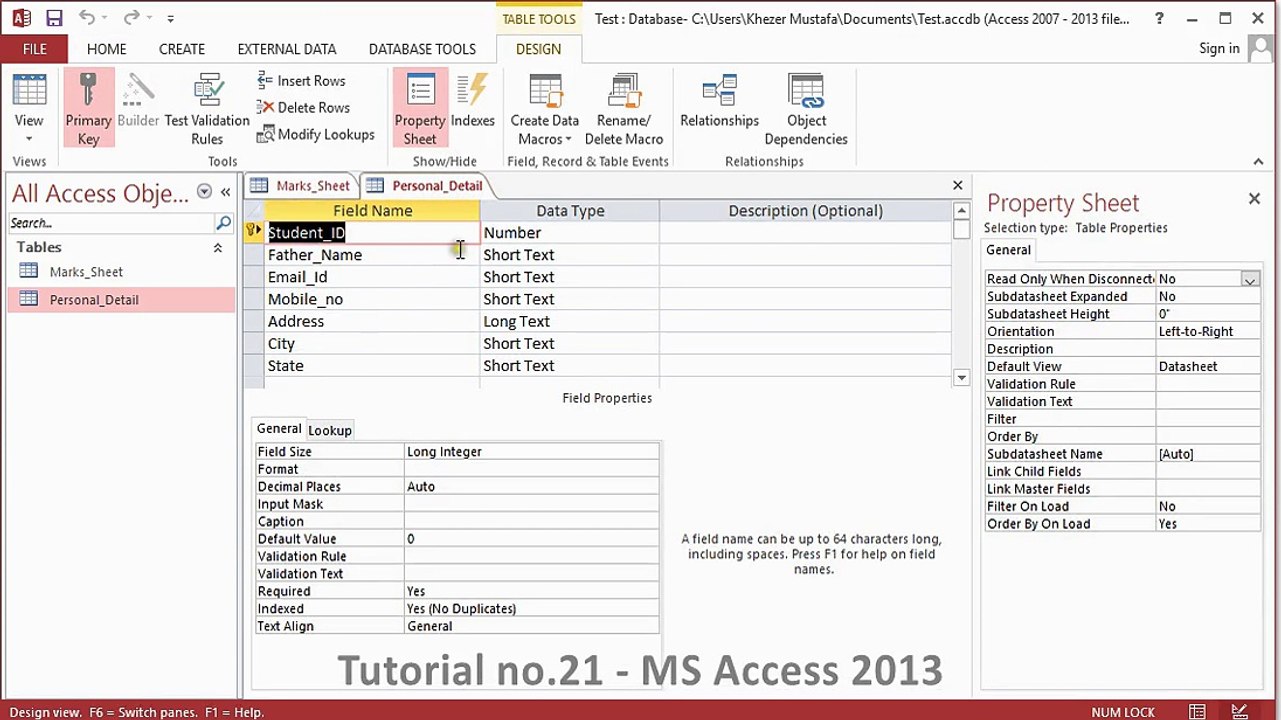 Tutorial no.21 - MS Access 2013 - video Dailymotion