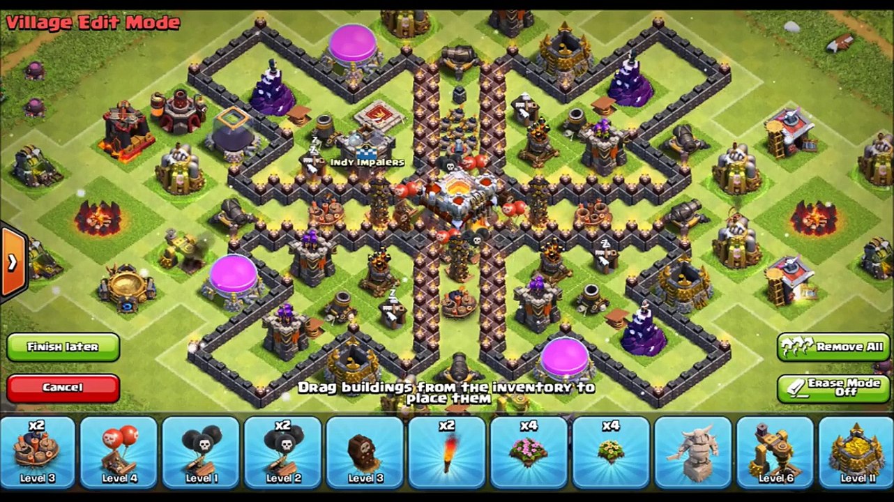 Clash of Clans Town Hall 8 War Base Defense Layout Design ♦ CoC TH8 War ...