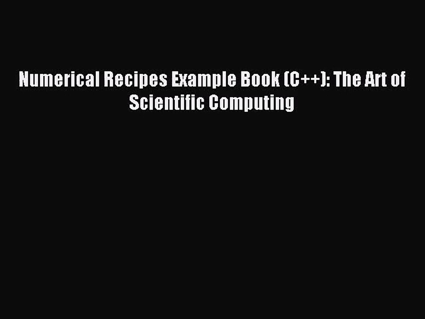 Numerical Recipes In C 3rd Pdf | Bryont Blog