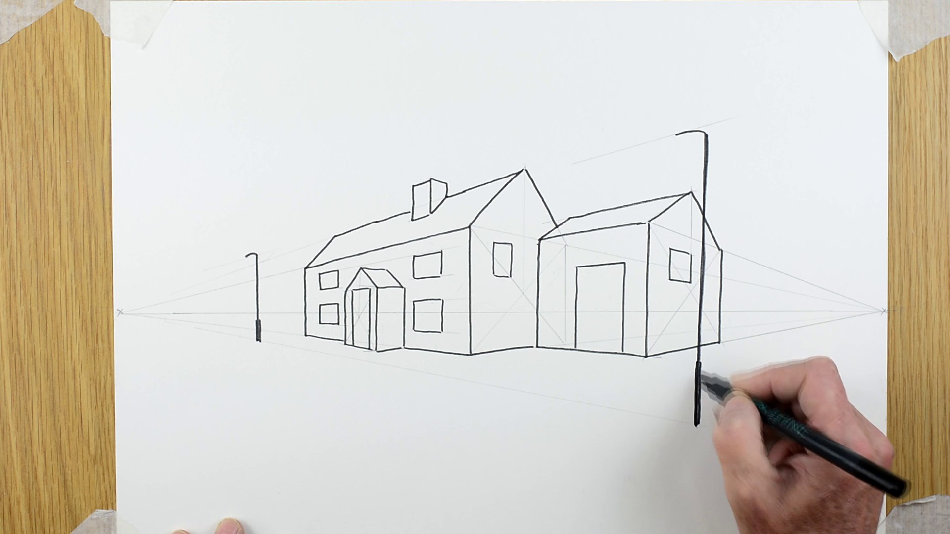 How To Draw A House Two Point Perspective For Beginners