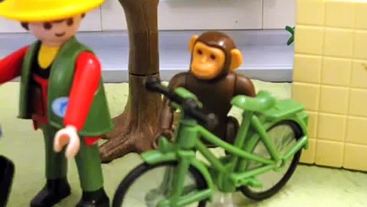 Curious George Rides a Bike Playmobil Stop Motion - Dailymotion Video
