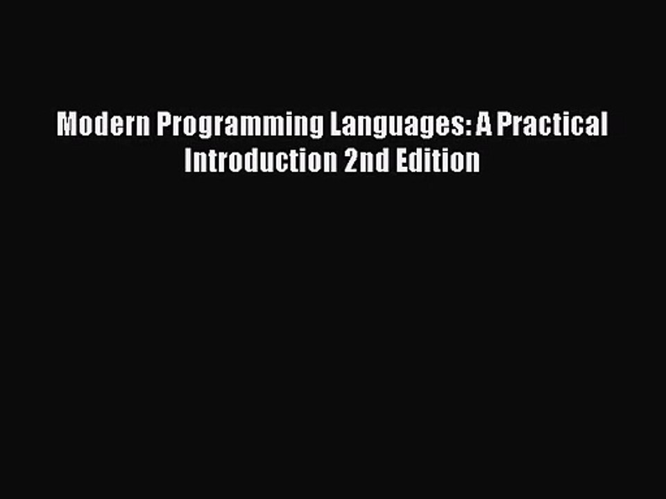 [PDF Download] Modern Programming Languages: A Practical Introduction 2nd Edition [Download ...