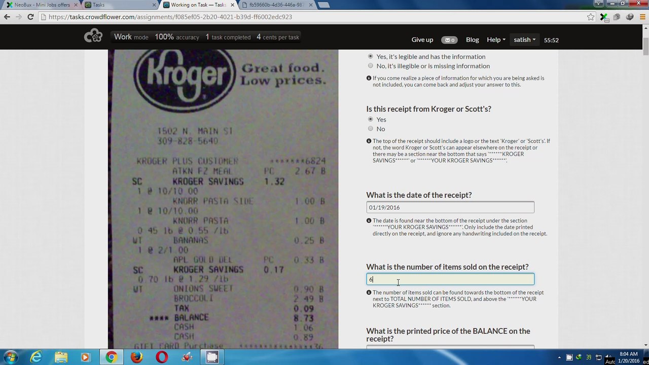 CrowdFlower Transcribe Information From A Receipt (kroger) - video ...