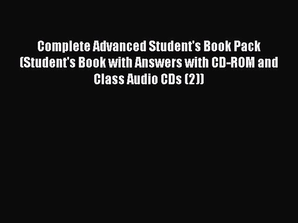 [PDF Download] Complete Advanced Student's Book Pack (Student's Book ...