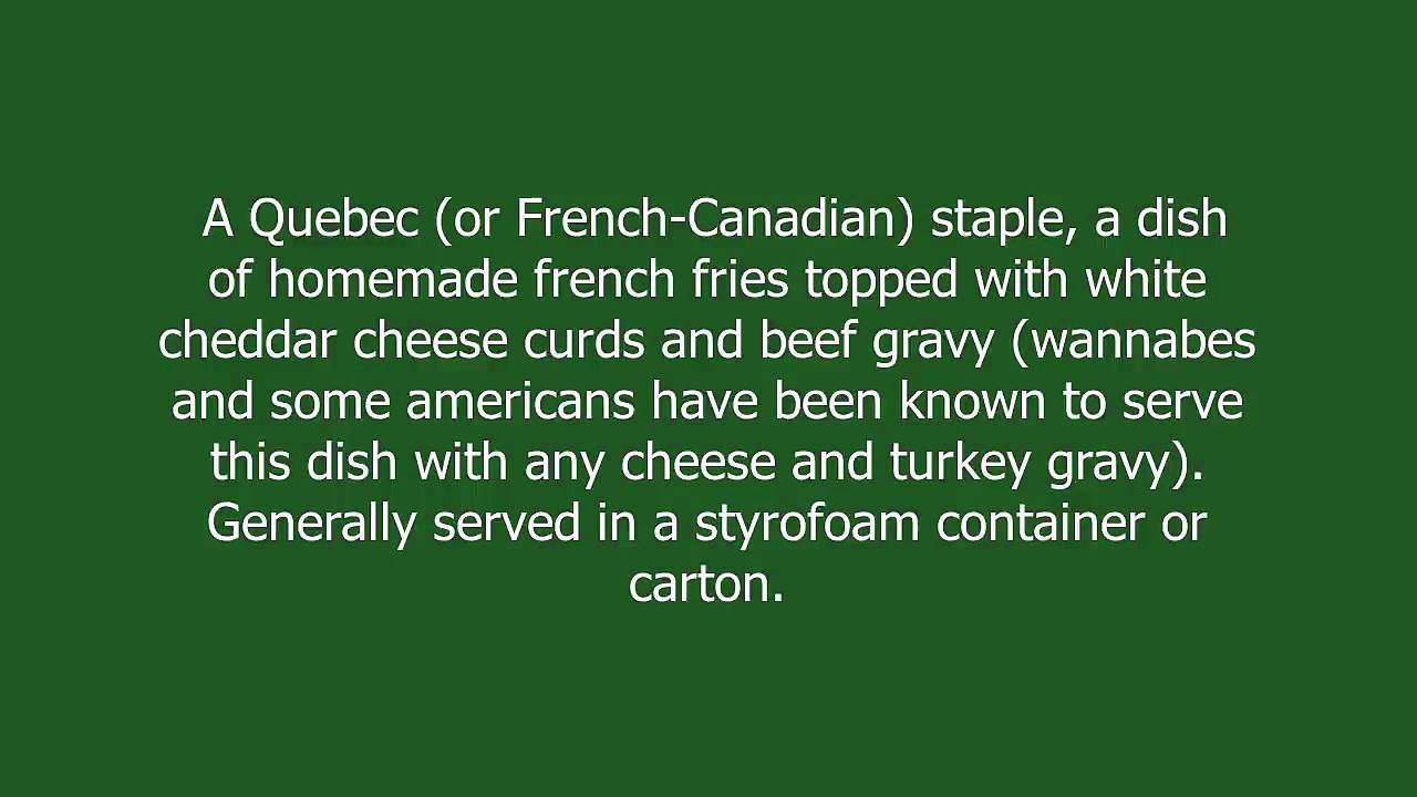 poutine meaning and pronunciation - video Dailymotion
