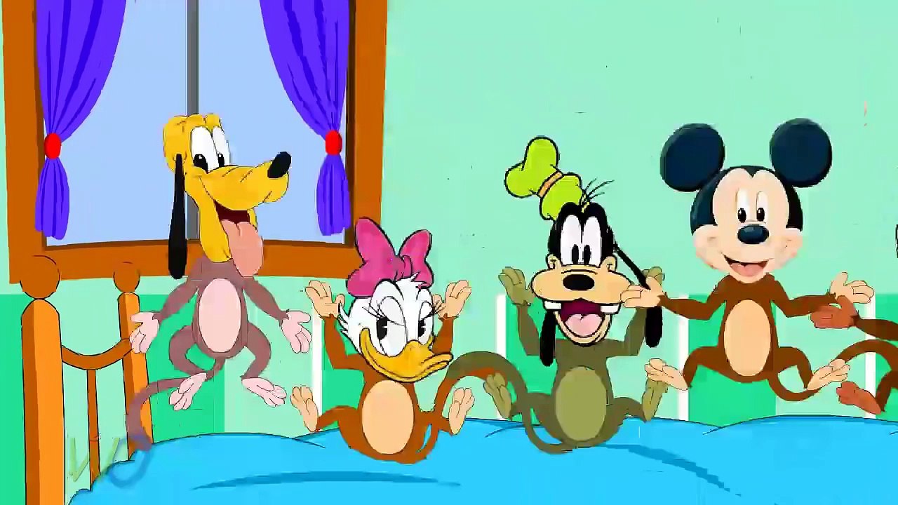 Five Mickey Mouse Donald Duck Kids Rhyme | Five Little Monkey Jumping ...