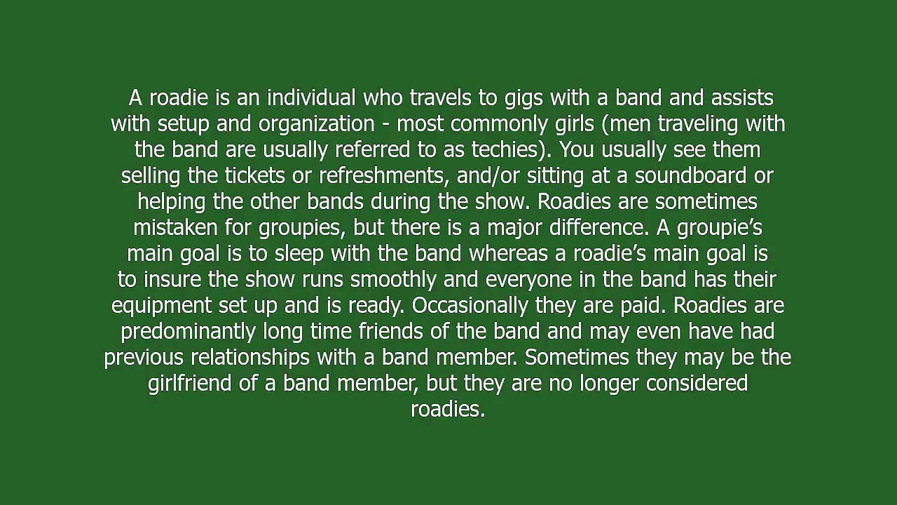 Roadie meaning and pronunciation - video Dailymotion