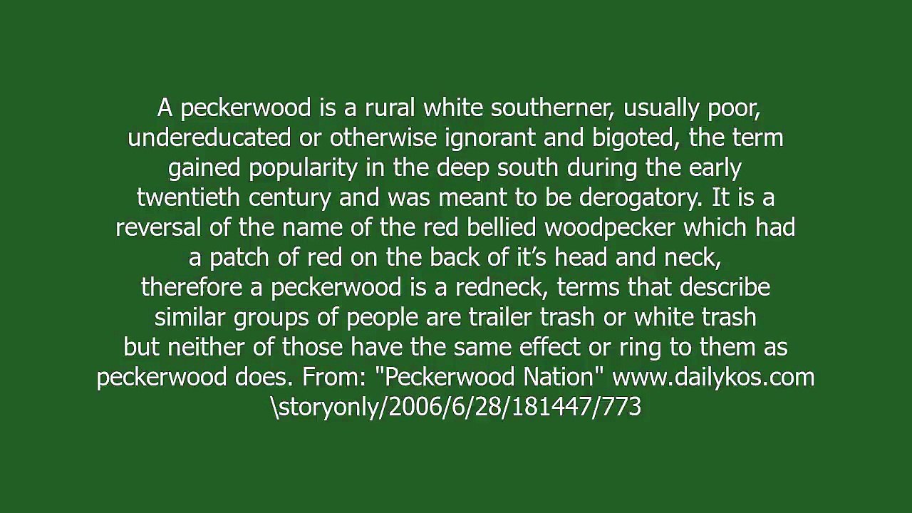peckerwood meaning and pronunciation - video Dailymotion