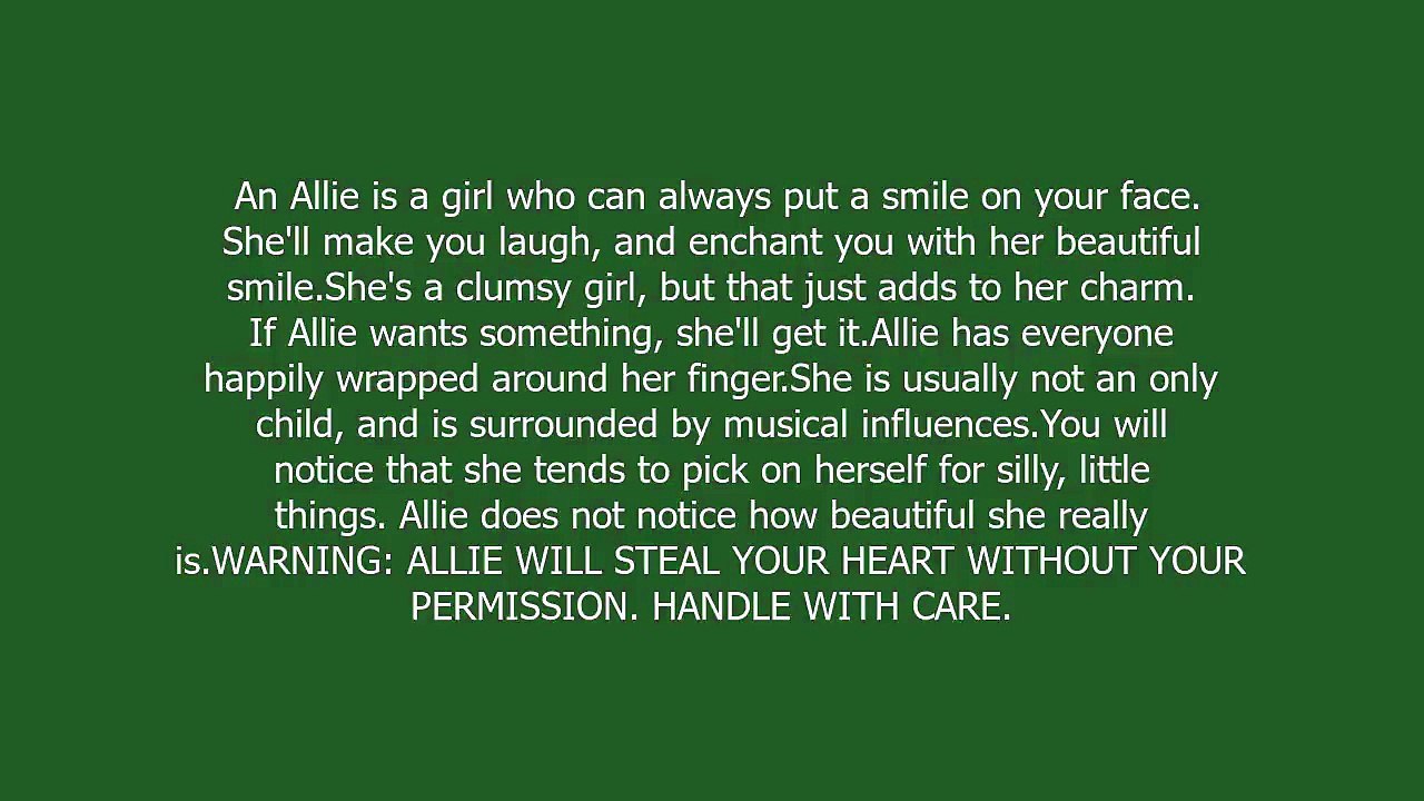 Allie meaning and pronunciation - video Dailymotion