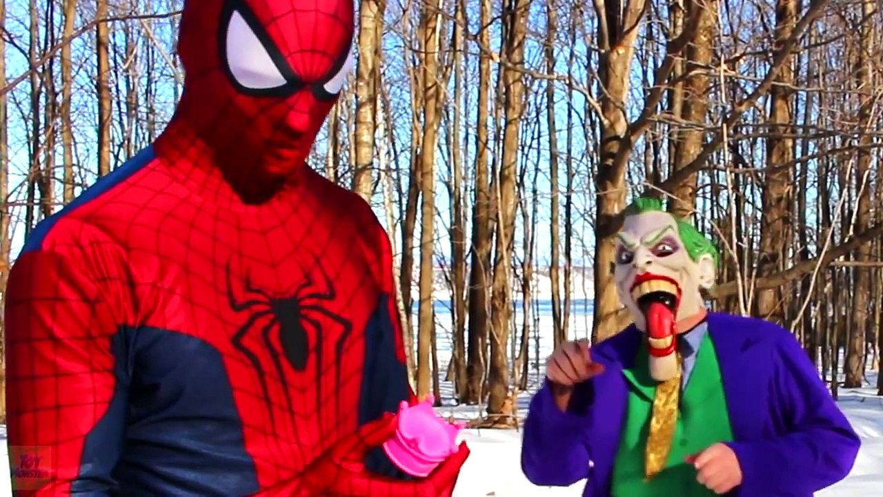 Spiderman & Frozen Elsa vs Joker ! Elsa Kisses Spiderman in Real Life ...