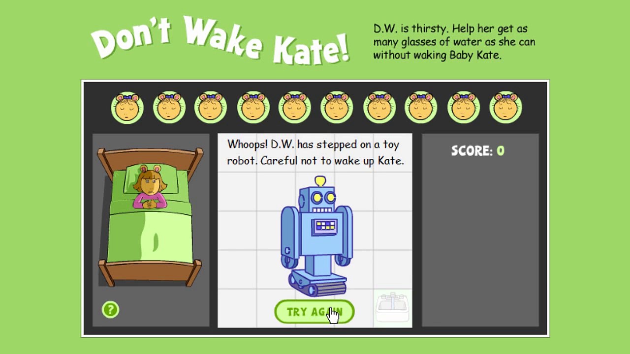 Arthur Dont Wake Kate Animation PBS Kids Cartoon Game Play - video ...