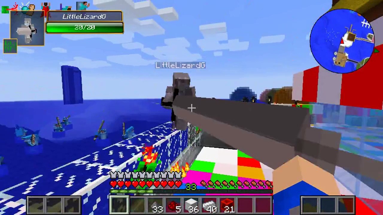 Minecraft CRAZY CRAFT - BUILDING A BIG BERTHA SWORD w/Little Lizard ...